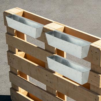 Set of 6 premium planter boxes for Euro pallets with hanging rail made ...