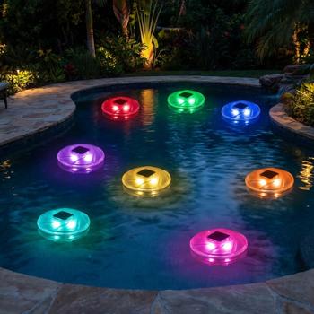 Set of 8 floating solar pool lights with color change: a magical ...