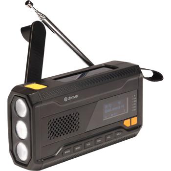 DAB+/FM solar crank radio with SOS function & alerts: 2000 mAh power ...