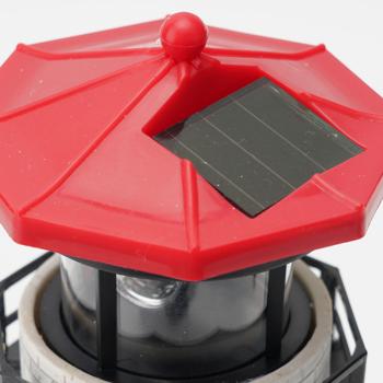 2er-Set Solar-Deko-Leuchtturm mit rotierendem Reflektor: Stimmungsvolle LED-Gartenlaterne (rot ...