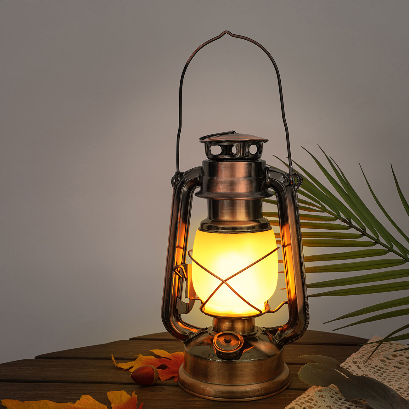 LED storm lantern with authentic flame look bronze H 25 cm Pearl ideoon Electronics Technology Trends