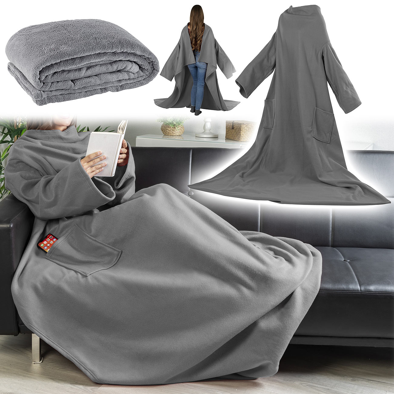 Blanket with sleeves store
